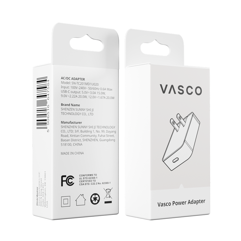 Vasco USB-C Power Adapter (US Plug)